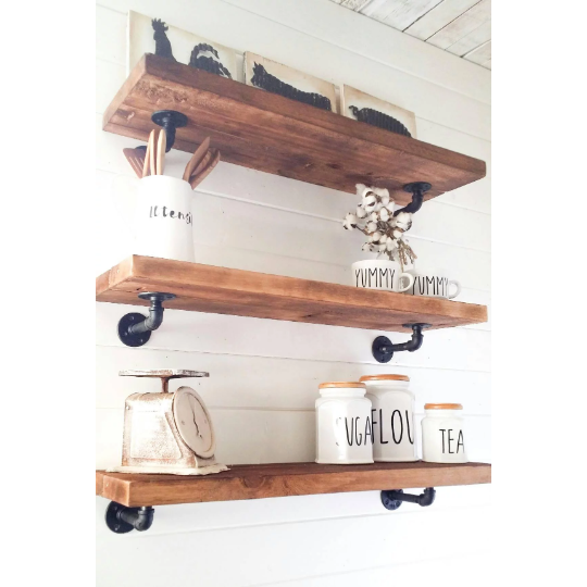 Farmhouse Shelves, Rustic Shelves, Floating shelf – Savvy Farmhouse ...